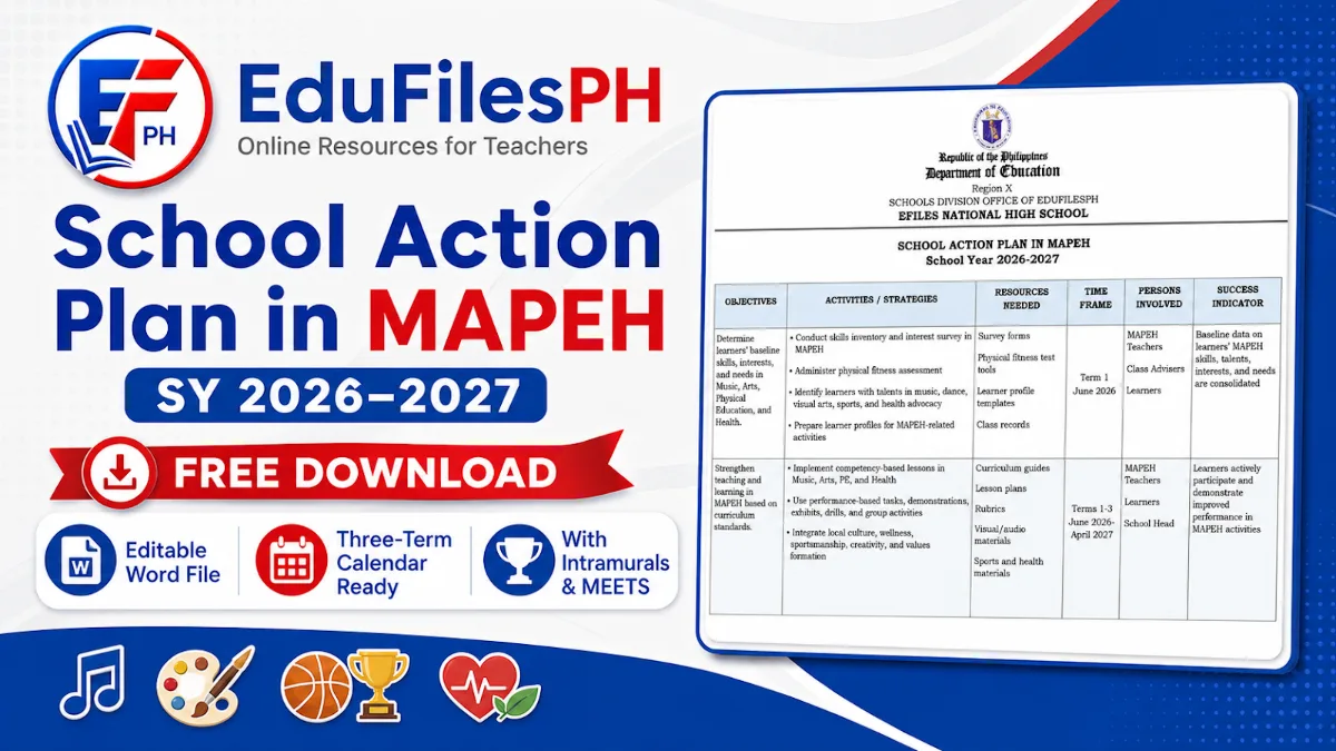 School Action Plan in MAPEH SY 2026-2027 | Free Download - EduFilesPH